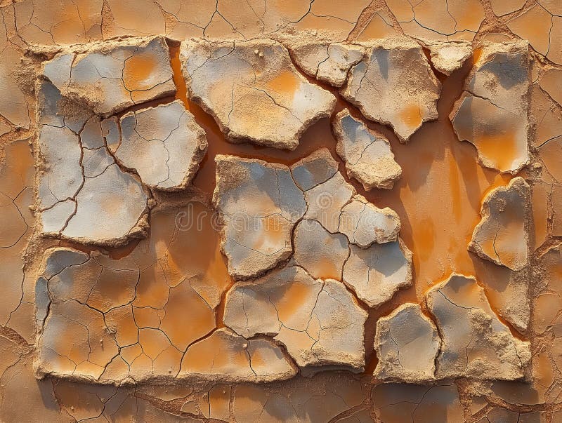 A Cracked and Broken Surface with a Brown and Orange Color Stock Image ...