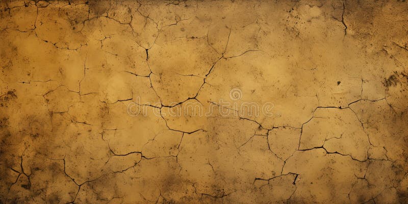 Cracked and Broken Yellow Concrete Wall Background Stock Illustration ...