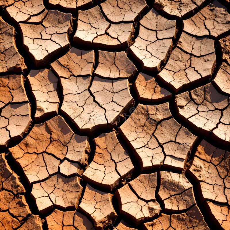 Cracked Brown Earth Texture Arid Land Surface Stock Illustration ...