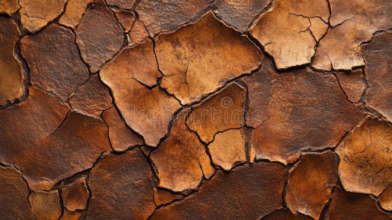 Cracked Brown Surface with Irregular Shapes Stock Illustration ...