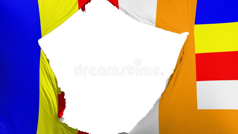 Fly the Buddhist Flag on Blue Background in Vesak Day Banner Vector ...