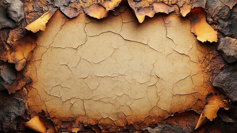 Cracked, Burnt Paper Frame, Textured Background, Design Element Stock ...