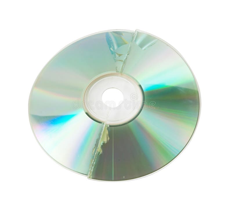 Cracked CD isolated stock image. Image of digital, technology - 14655263
