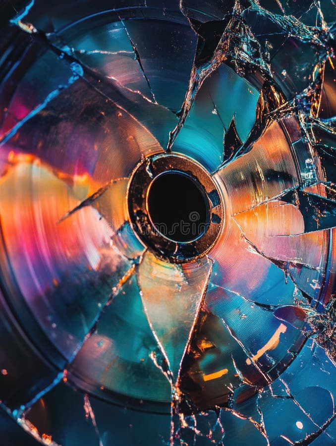 Broken CD on Table stock photo. Image of entertainment - 381966336