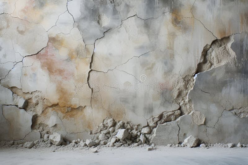 Cracked Cement Plaster Wall Background Stock Illustration ...