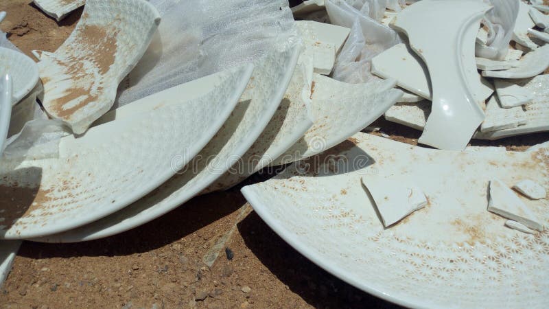 Cracked Ceramic Dishes after Prolonged Use Stock Image - Image of ...