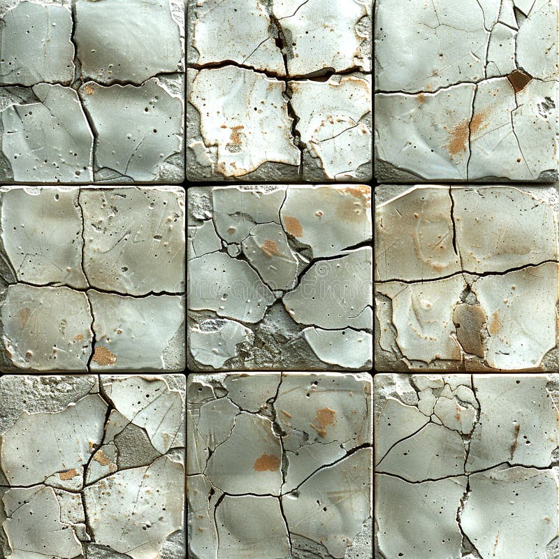 Cracked Ceramic Tiles Create a Rustic Mosaic Pattern in an Abandoned ...