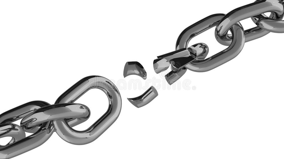 Cracked Chain Top View 3d Render Stock Illustration - Illustration of ...