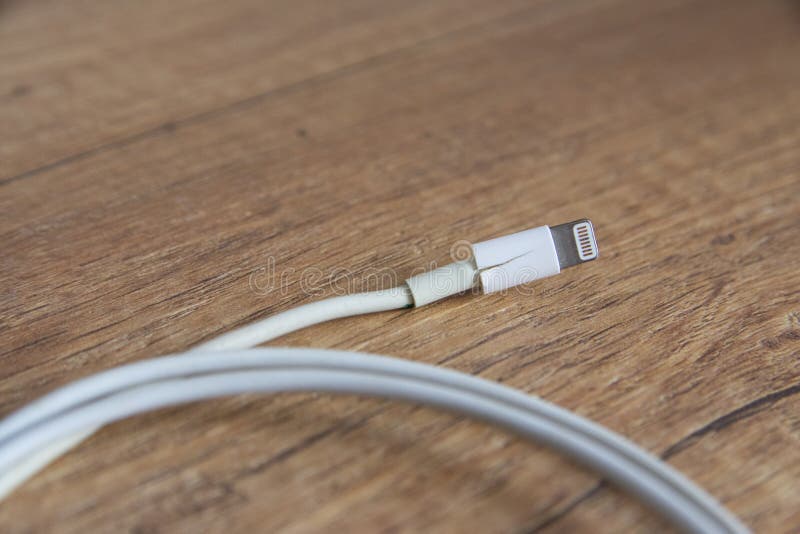 Cracked Charging Cable, Risk of Injury or Fire Stock Photo - Image of ...
