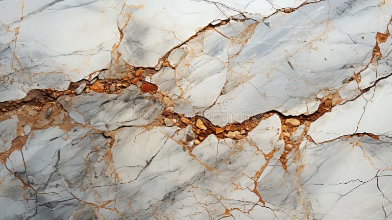 Cracked and Chipped Light-colored Marble with Dark Veins Stock ...