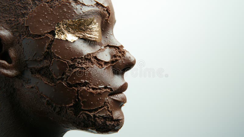 Cracked Chocolate Face Close-up Stock Illustration - Illustration of ...