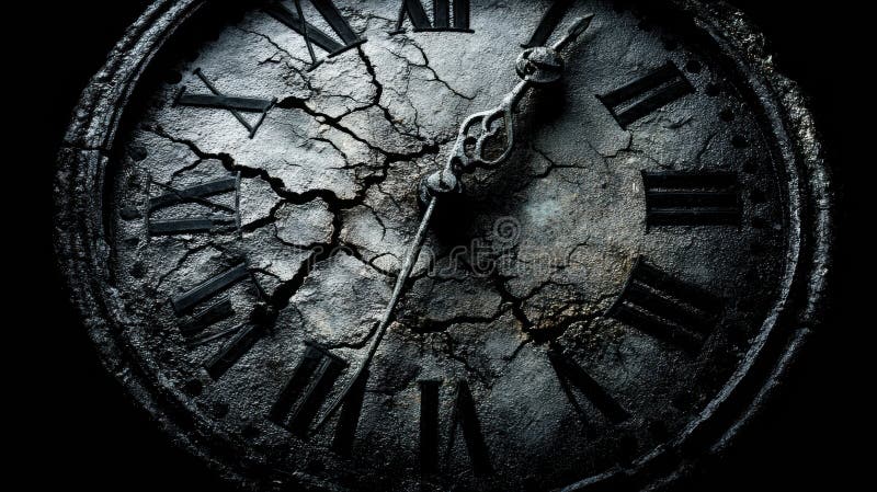 Broken Clock Representing Time Fractures Dark Stock Photos - Free ...
