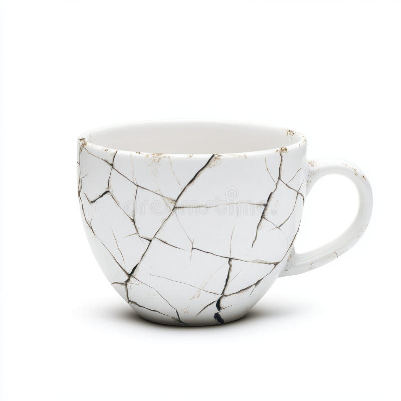 Cracked Coffee Cup with White Background Stock Illustration ...