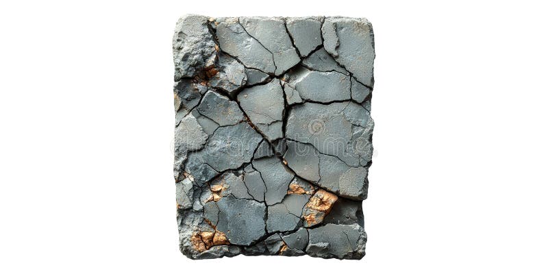 Cracked Concrete Block Texture Isolated on Transparent Background Stock ...