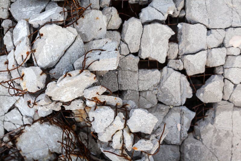 Cracked concrete block stock photo. Image of grey, reinforce - 153255224