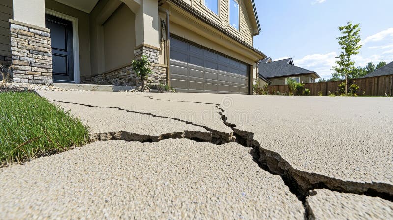Cracked Concrete Driveway Visualizing Home Foundation Problems and the ...