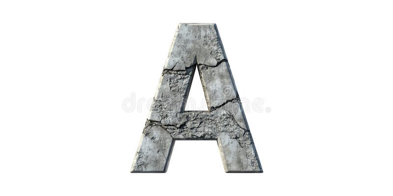Cracked Concrete Letter a Textured Typeface Isolated on Transparent ...