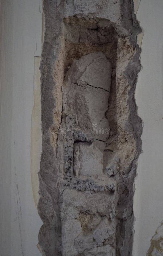 Cracked Concrete Old Building Interior Stock Image - Image of ...