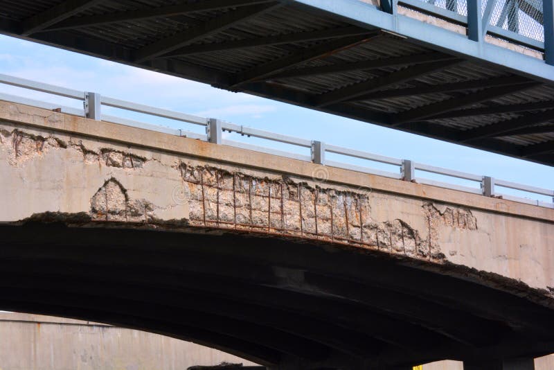 Cracked Aging Concrete Highway Overpass Stock Image - Image of cracked ...