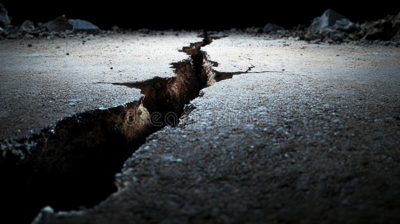 Earthquake Causing Damage and Destruction To Highway Road Stock Image ...