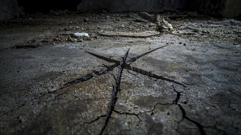 Cracked Concrete Surface Abandoned Building Close-up Photography Dark ...