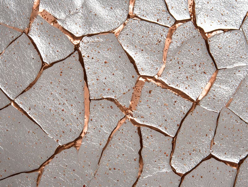Cracked Concrete Surface with Copper Accents Stock Illustration ...