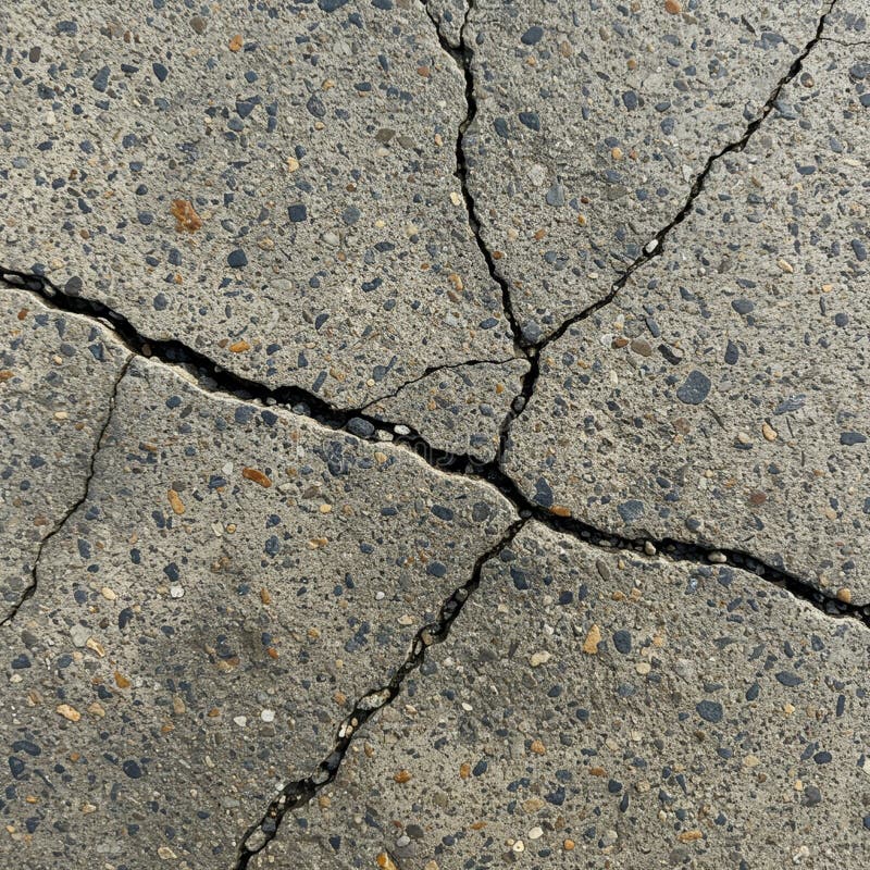 Cracked Concrete Surface Featuring a Network of Intersecting Fissures ...