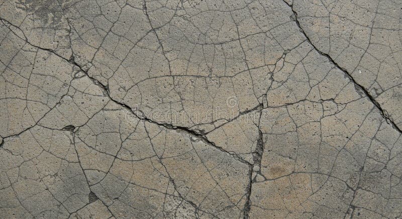Cracked Concrete Surface with a Network of Irregular Fractures Creating ...