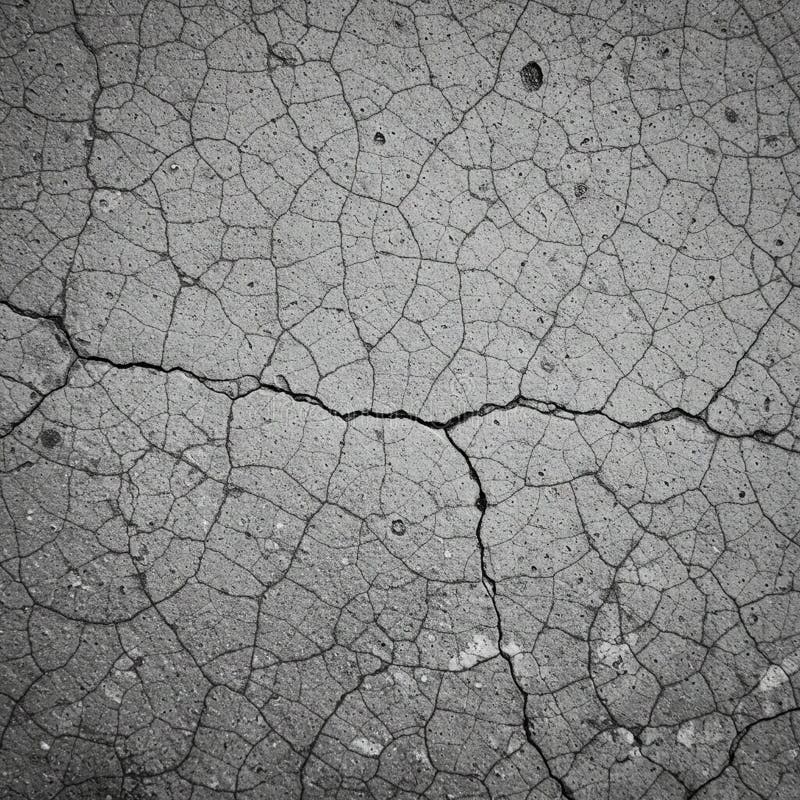 Cracked Concrete Surface with a Network of Irregular Patterns and Lines ...