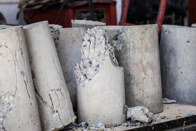 Gray Circle Cylinder Concrete Shapes Stock Photo - Image of design ...