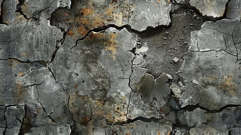 Cracked Concrete Wall Disaster Background. Catastrophic Decay for ...