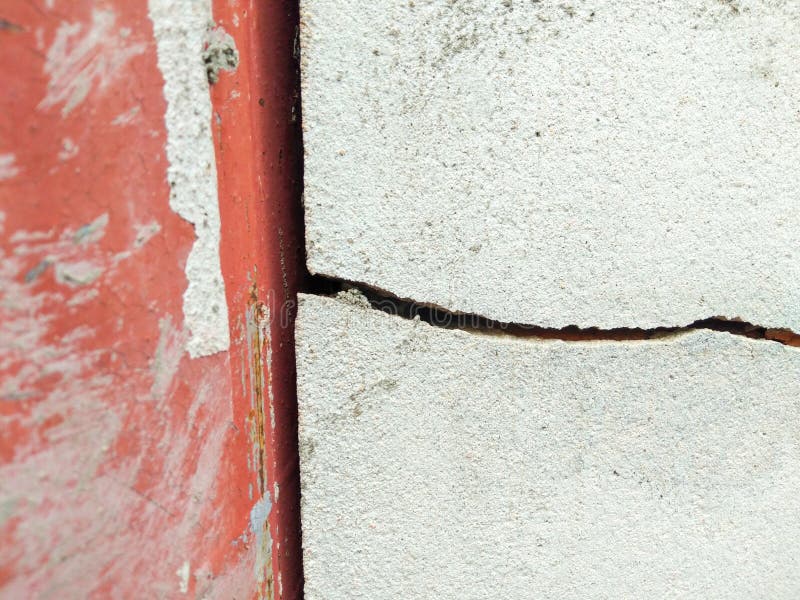 Cracked Concrete Wall, Longitudinal, Low Standard Construction Stock ...