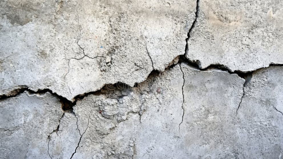 Cracked Concrete Wall Showing Extensive Damage Stock Illustration ...