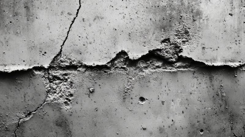 Cracked Concrete Wall Showing Extensive Damage Stock Illustration ...