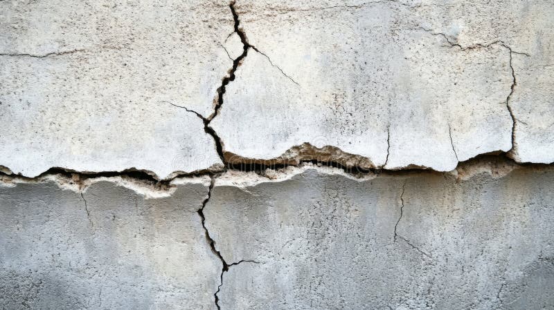 Cracked Concrete Wall Showing Significant Damage Stock Illustration ...