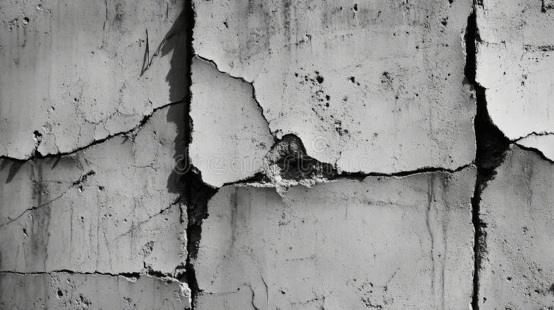 Cracked Concrete Wall Showing Significant Damage and Decay Stock ...