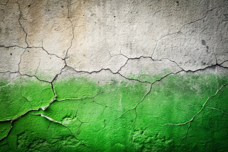 Cracked Concrete Wall Texture with Green and White Gradient Stock ...