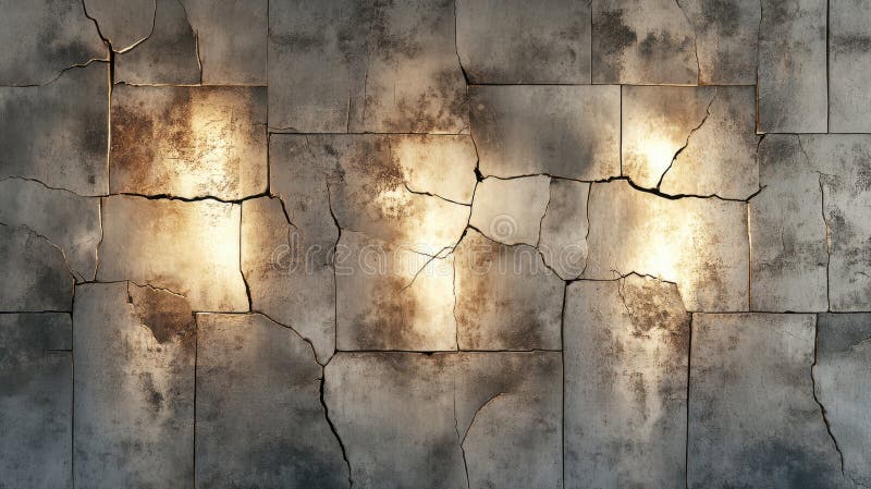 Cracked Concrete Wall Texture with Light Effects for Background Use ...