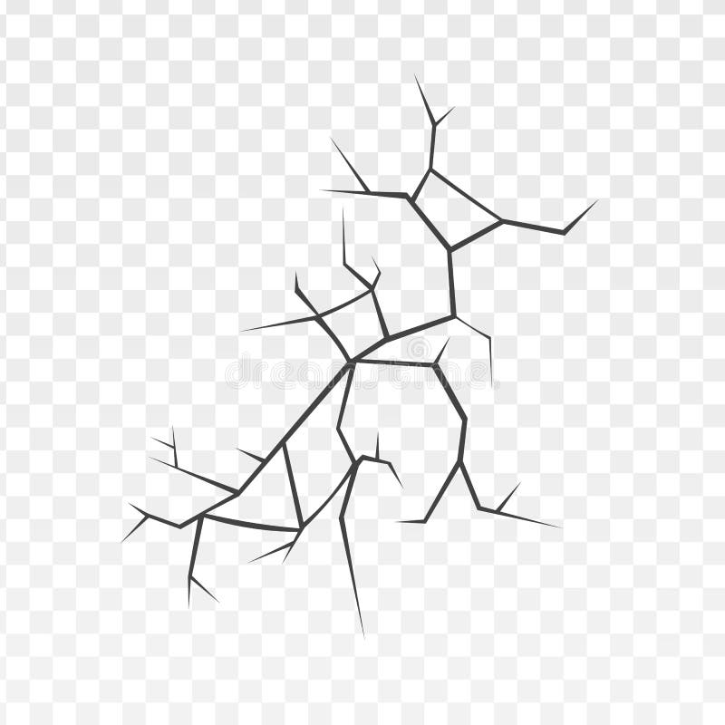 Realistic Cracked Glass Texture Isolated on White Transparent ...