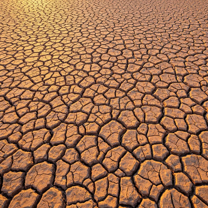 Cracked Desert Floor with Polygonal Patterns Caused by Drying Clay ...