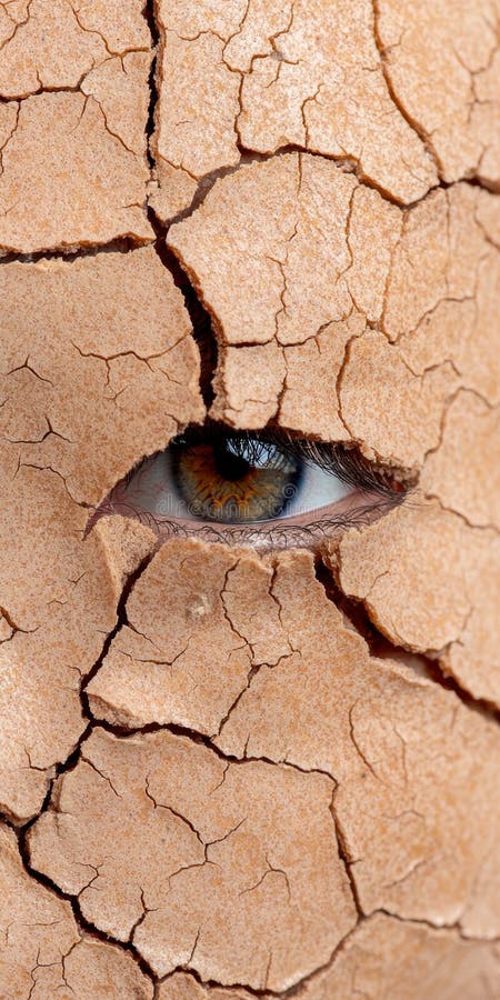 Cracked Desert Surface with Eye Stock Illustration - Illustration of ...