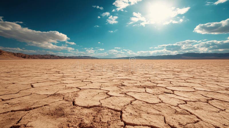 Cracked desert under sun stock illustration. Illustration of barren ...