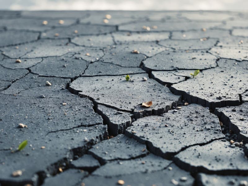Cracked and Deteriorating Asphalt Surface with Texture and Natural ...