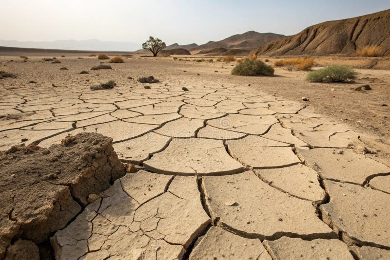 Mud Dirt Texture. Cracked and Dried Mud Dirt Background Texture in the Desert Stock Illustration ...