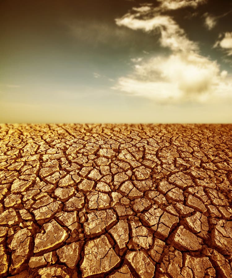 Arid Clay Soil Sun Desert Global Worming Concept Cracked Scorched Earth ...