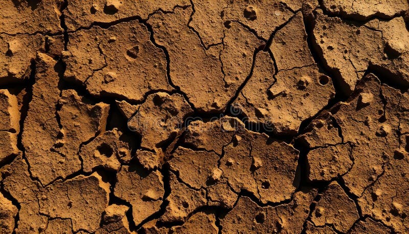 Cracked Dry Clay Surface with Deep Fissures and Rough Texture Showing ...