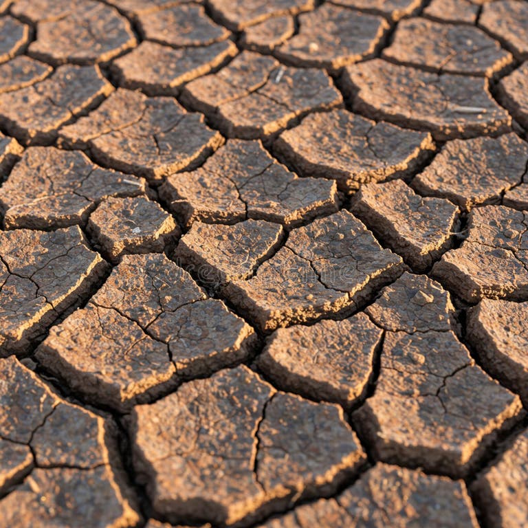 Cracked, Dry Earth with Irregular, Polygonal Patterns. the Surface ...