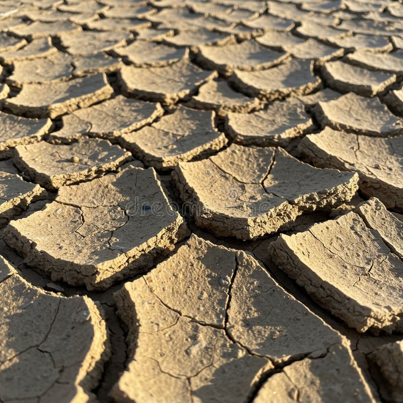 Cracked, Dry Earth with Irregular, Raised Patterns. the Parched Ground ...