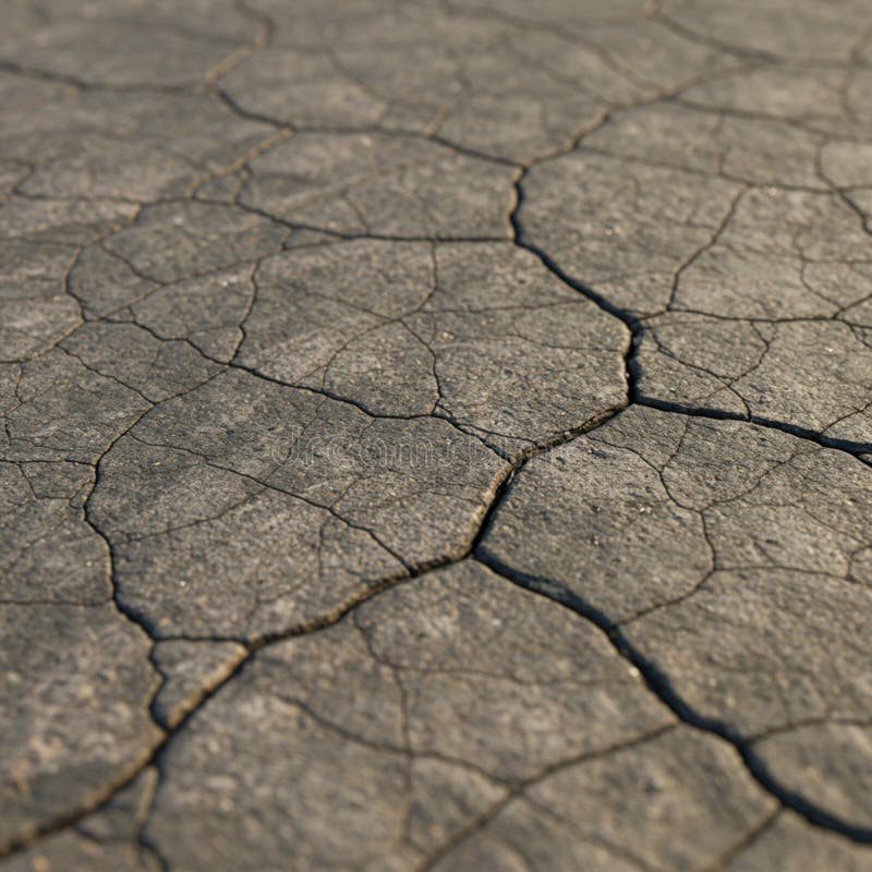 Cracked, Dry Earth with a Network of Deep Fissures and Irregular ...