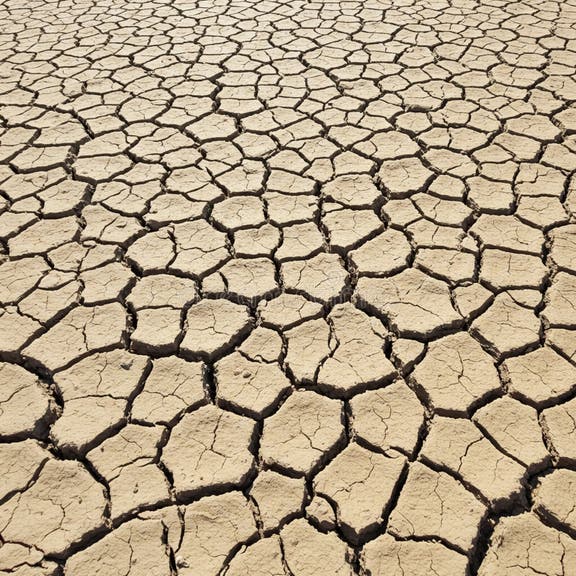 Cracked, Dry Earth with a Network of Irregular, Polygonal Patterns. the ...